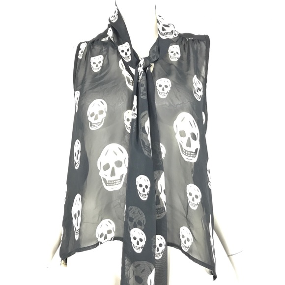Mona B | Tops | Mona B Sheer Skeleton Blouse Pussy Bow B42 | Poshmark